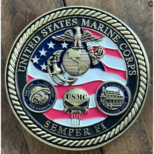 United States Marine Corps 250th Anniversary Challenge Coin Metal, USMC ...