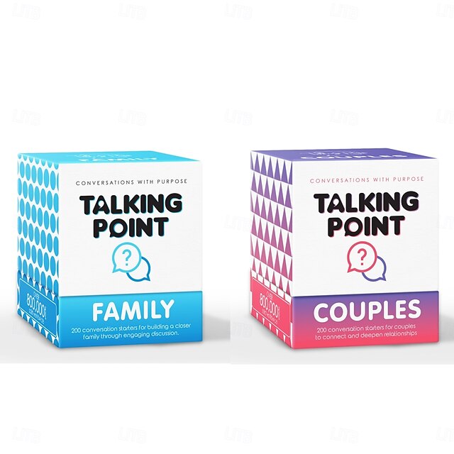 Talking Point 2 Pack Conversation Starters Card Game, Couples & Family ...