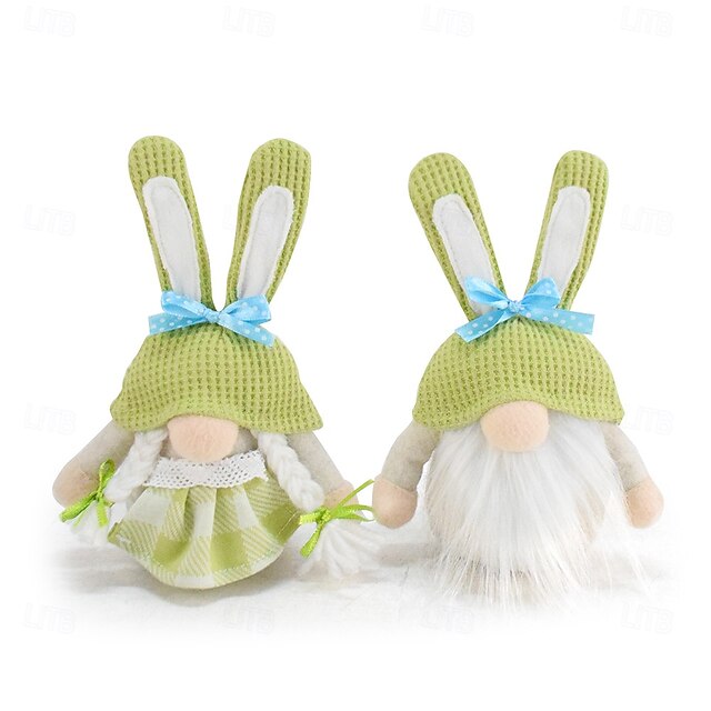 Emballages de paniers de Pâques 2 pack gnomes lapins en peluche ...