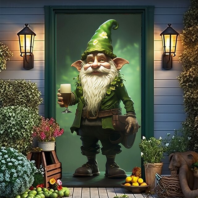 St. Patrick's Day Tapestry Posters Door Cover Leprechaun Cute 3D Party ...