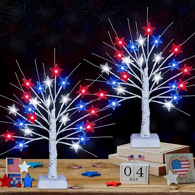 led Patriotic Tree Lights, Suitable For Indoor And Outdoor Use, Ideal ...