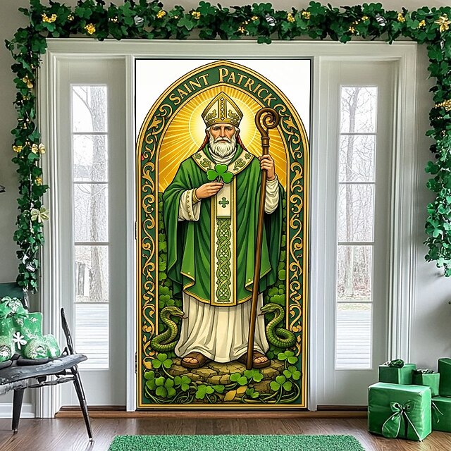 St Patrick's Day Door Cover Featuring Saint Patrick Artwork with ...