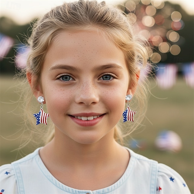 250th Anniversary USA Carnival Earrings Cosplay Adults' Women's ...