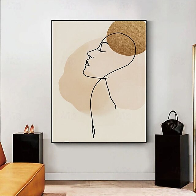 oil painting handmade Abstract Simple Line Art Woman Abstract Oil ...