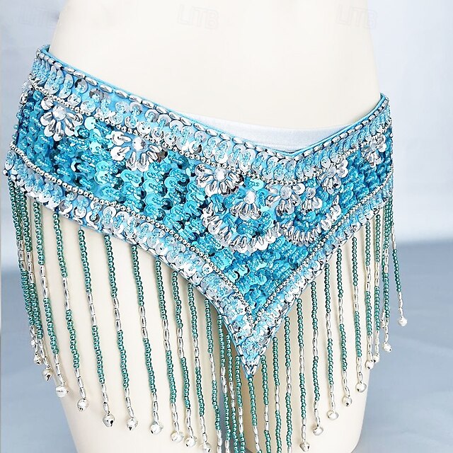 Samba Dancewear Deep Blue Ornate Beaded Sequin Belly Dance Setl ...