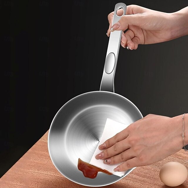 316 Stainless Steel Mini Egg Pan with Pour Spout, Small Omelet Skillet ...