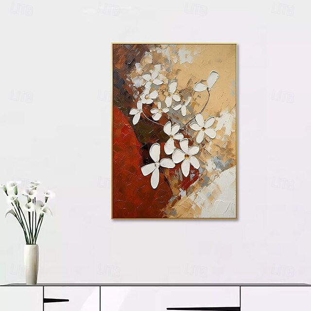 Handmade Oil Painting Canvas Wall Art Decoration Abstract Flowers for ...