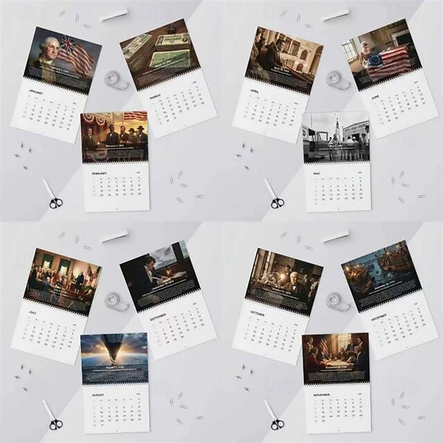 Calendrier mural commémoratif du 250e anniversaire de l'Amérique (2026 ...