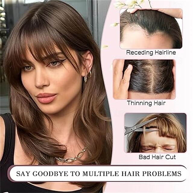 Clip in Bangs,Natural Fake Bangs Hair Clip,Black Brown French Bangs ...