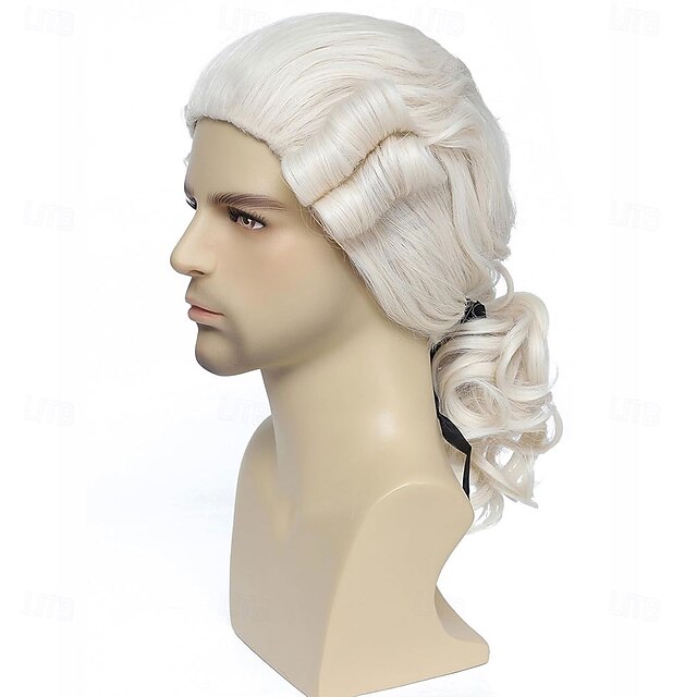 Judge Colonial Wig Long Wave Beige Wig Costume Cosplay Wigs (Beige ...