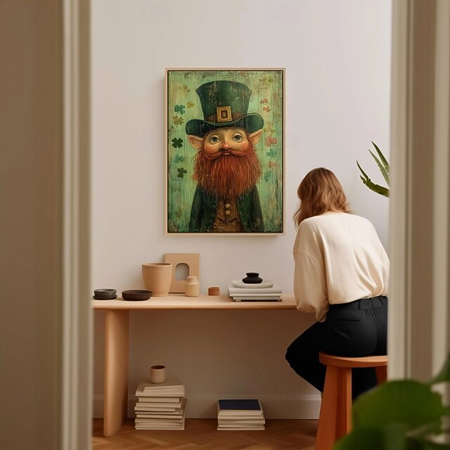 Charming Irish Leprechaun Portrait with Green Hat and Red Beard ...