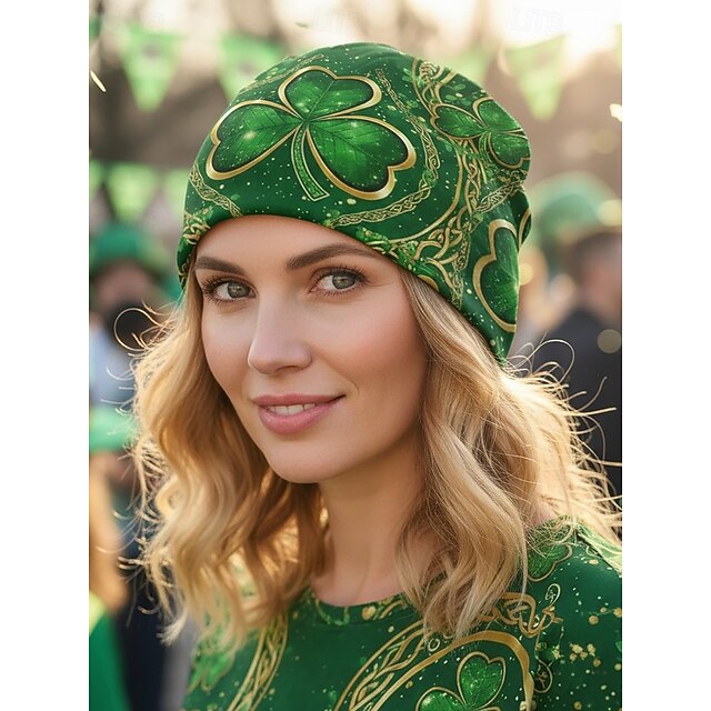 Women's Baotou hat Black Black / Green Light Green Polyester Bohemia ...