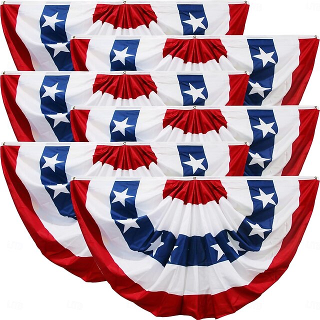American Flag Bunting for Outside,USA Pleated Fan Flag 1.5x3/3x6 FT ...