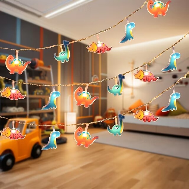 1.5m 10LED Dinosaur Shaped String Lights Powered Battery for Home ...
