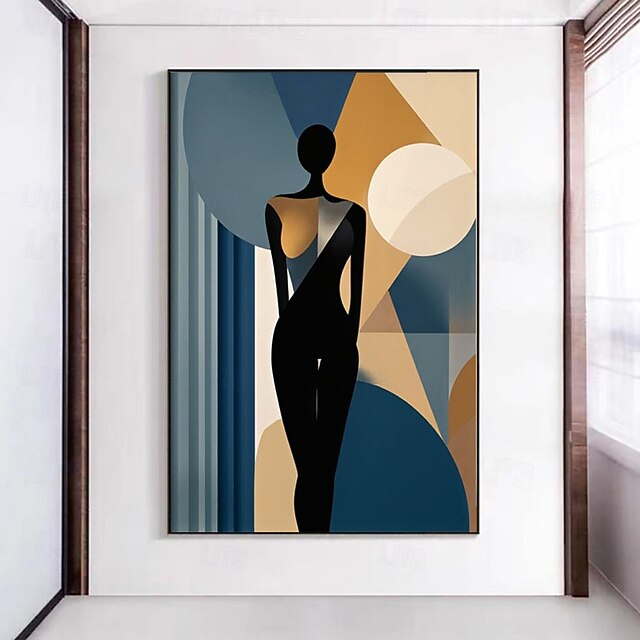 handmade Cubist Color Block Portrait Abstract Wall Art Handpainted ...