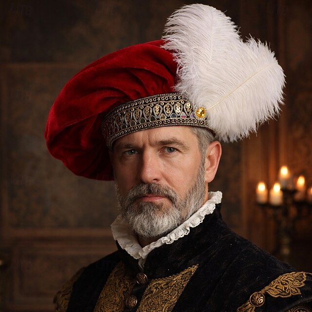 Retro Vintage Medieval Renaissance Hat Prince Gentleman Nobleman ...