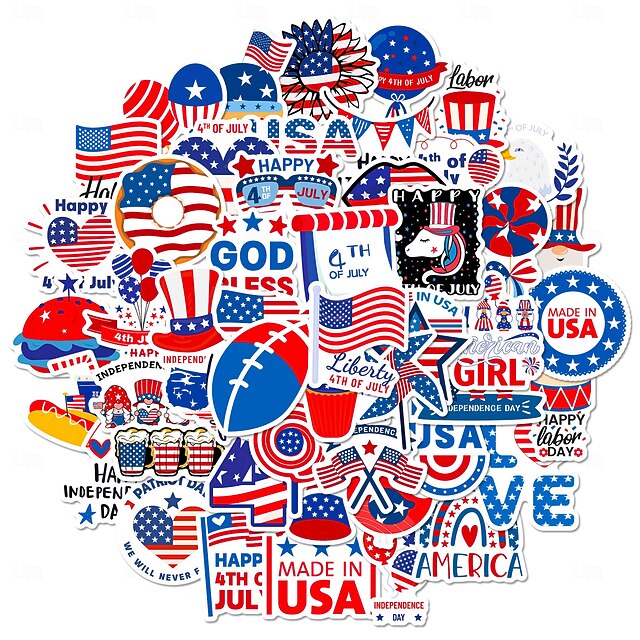 250 Pcs US Independence Day Stickers Cross-Border Source Amazon US ...