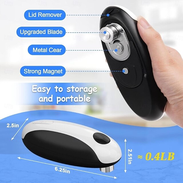 Electric Can Opener Automatic Jar Opener Portable Rechargeable Kitchen ...