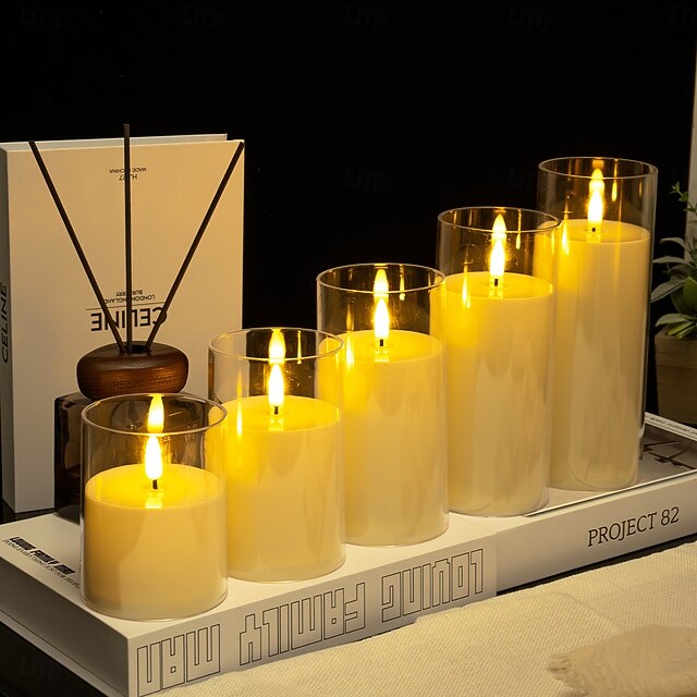 3 Pcs LED Flameless Candles with Remote Control, Smokeless Wax Candles ...
