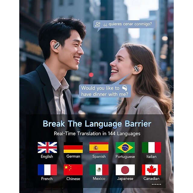 Q16 Real-Time Translation Earbuds AI 3-in-1 Translator Headset 144 ...