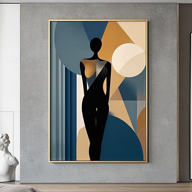 handmade Cubist Color Block Portrait Abstract Wall Art Handpainted ...