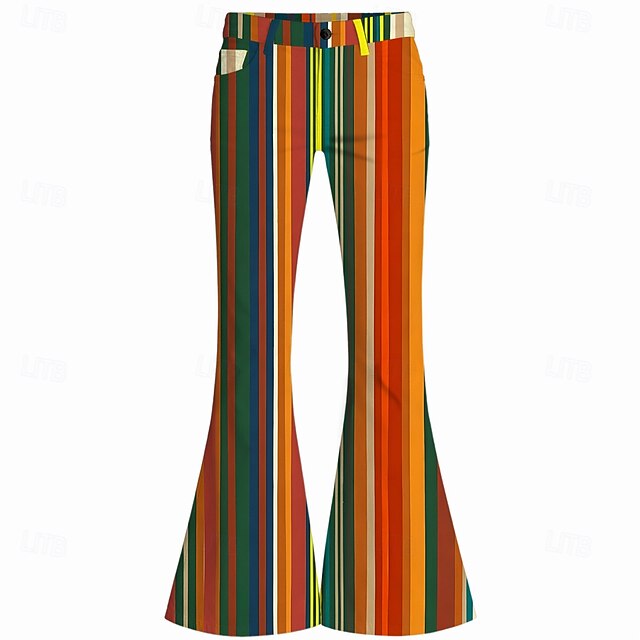 Retro Vintage Boho 1970s Pants Wide Legged Pants Hippie Disco High ...