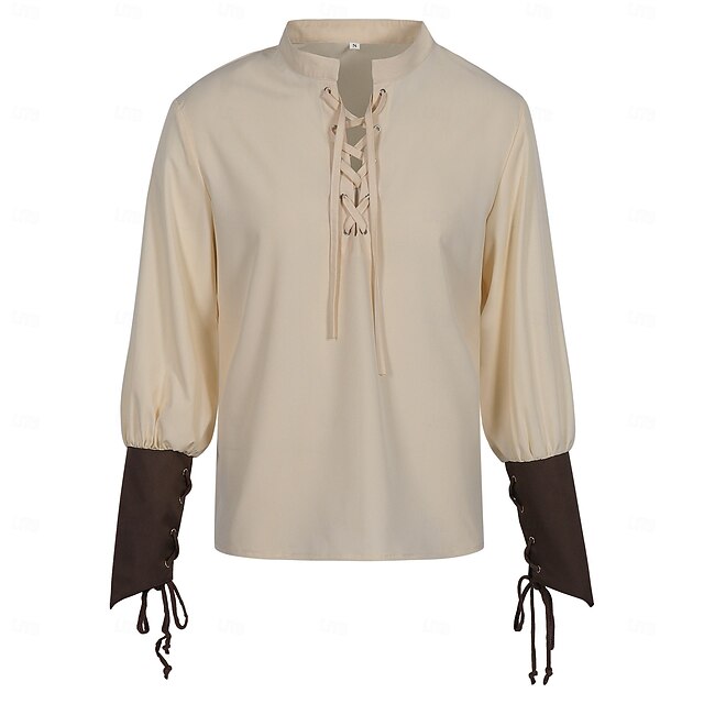 Medieval Renaissance Fancy Costume Long Sleeves Pirate Viking Fancy ...