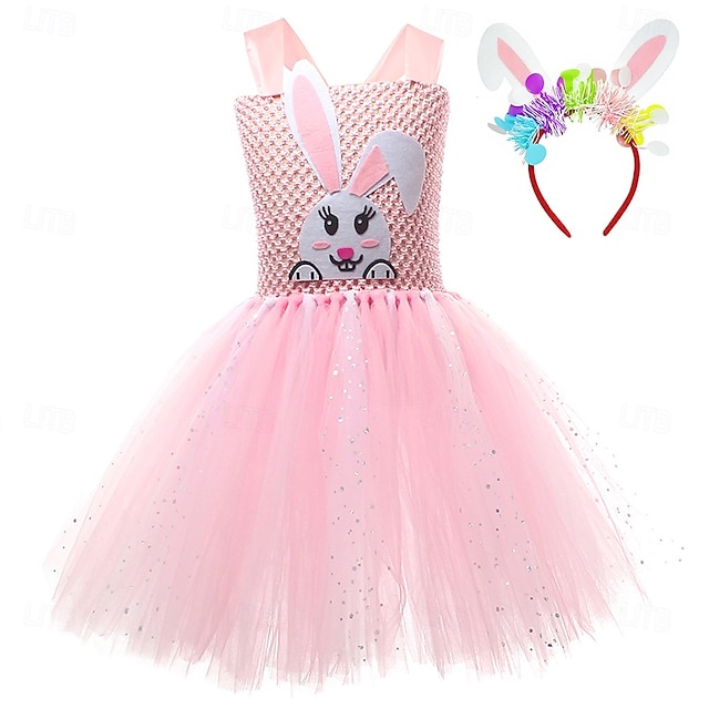 Costume Tutu Robe Animal Rabbit Easter Bunny Dresses Funny Kid's Girls ...