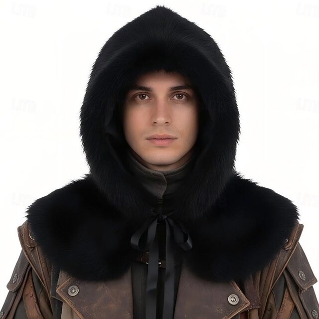 Medieval Renaissance Fancy Costume Faux Fur Shawl Warrior Viking ...