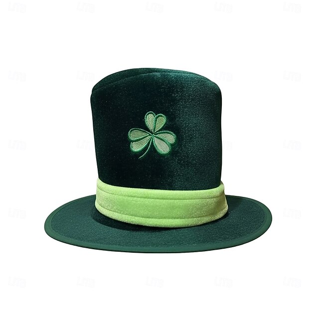 St. Patrick 2026 Irish Shamrock Top Hat - Exclusive Green Embroidery ...