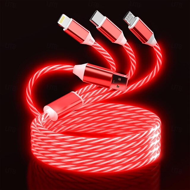 3 in 1 Light up Charging Cable,Multi LED Charging Cable,Light Up ...