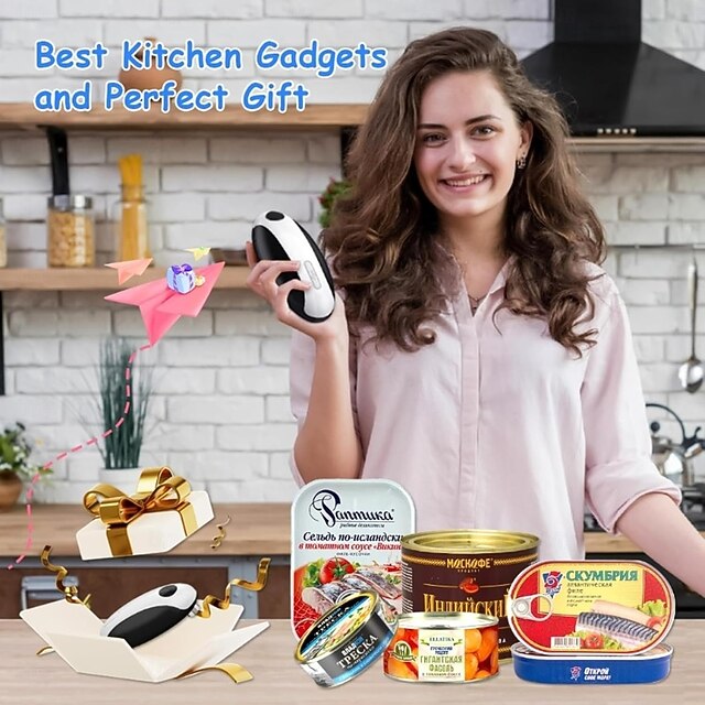Electric Can Opener Automatic Jar Opener Portable Rechargeable Kitchen ...
