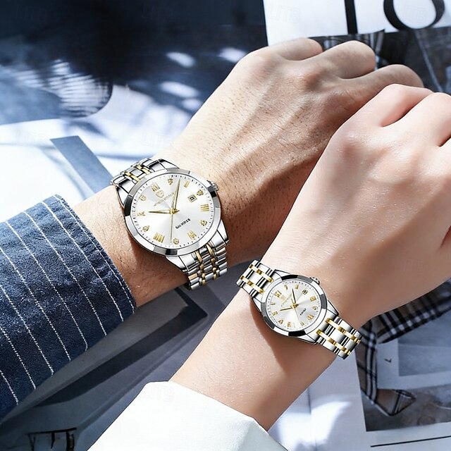 Couple Watches, Men's&women's Charming Luxury Watches, Rhinestone ...