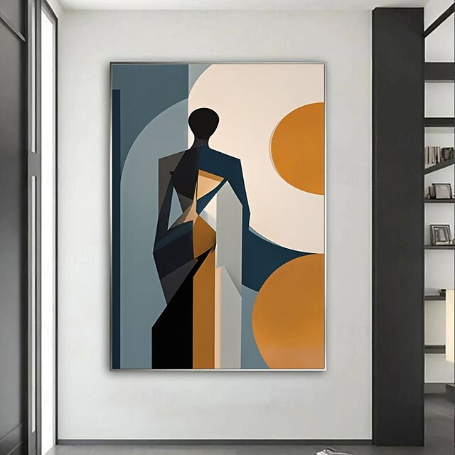 handmade Cubist Color Block Portrait Abstract Wall Art Handpainted ...