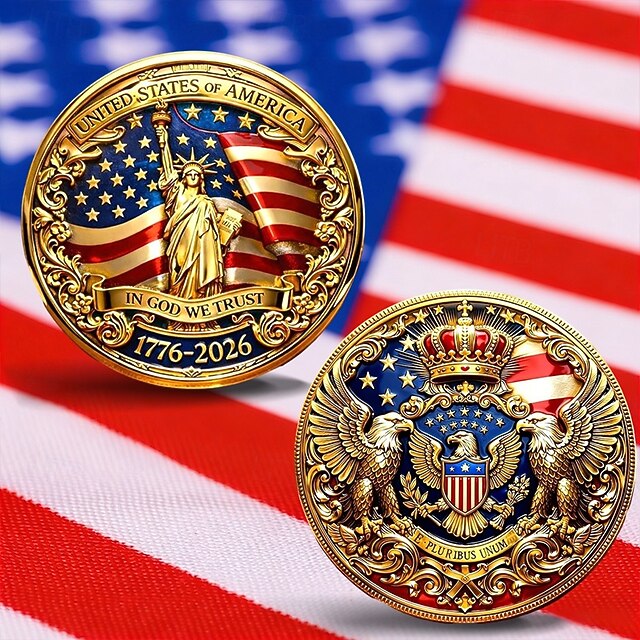 U.S 250th Anniversary Commemorative Coin Patriotic Metal Coins American ...