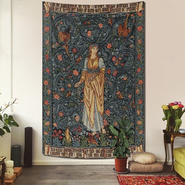 William Morris Style Flora Handmaid Of The Earth Wall Tapestry I Am The ...