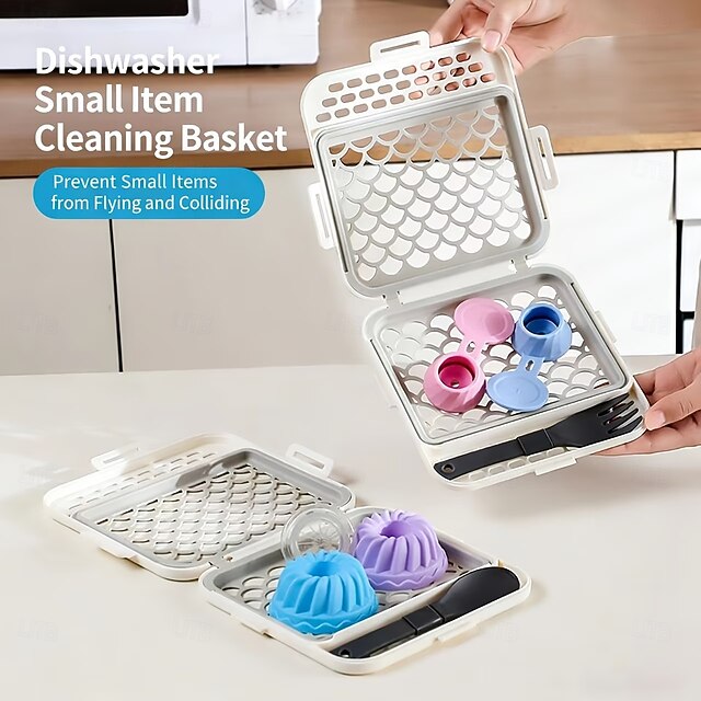 Dishwasher Utensil Basket, Expandable Mesh Organizer for Tiny Items ...