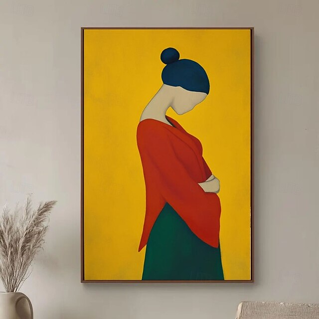 hand painted Vintage Woman Portrait Canvas Painting Art Decor Lady in ...