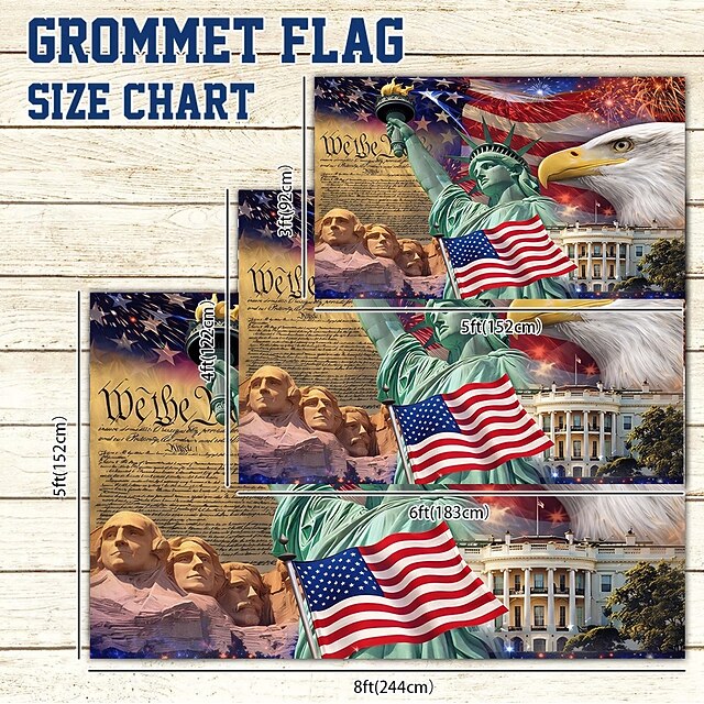 U.S. 250th Anniversary American Patriotic Flag with Statue of Liberty ...