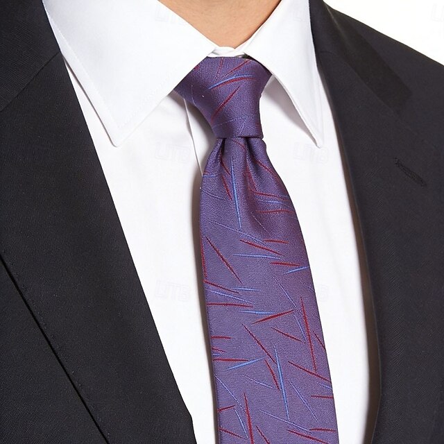 Men Ties Fashion Business Classic Geometric Stripe Business Evening ...