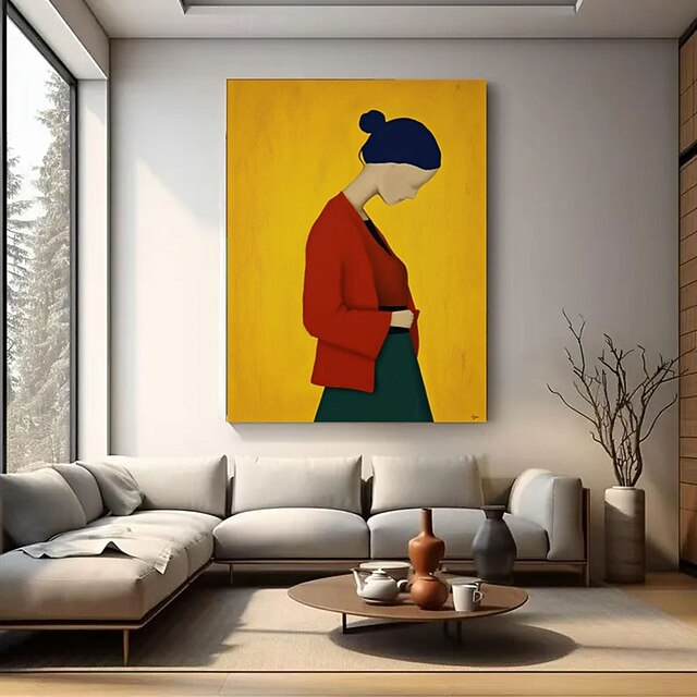 hand painted Vintage Woman Portrait Canvas Painting Art Decor Lady in ...