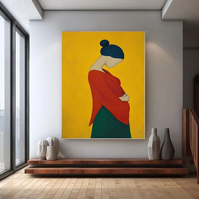 hand painted Vintage Woman Portrait Canvas Painting Art Decor Lady in ...