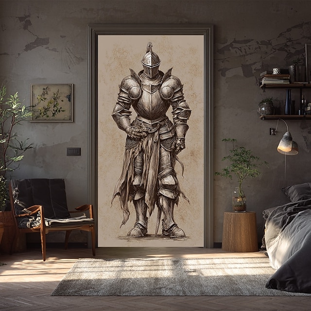 Posters Door Cover Outdoor Banners Knight Vintage Medieval 3D Dorm ...