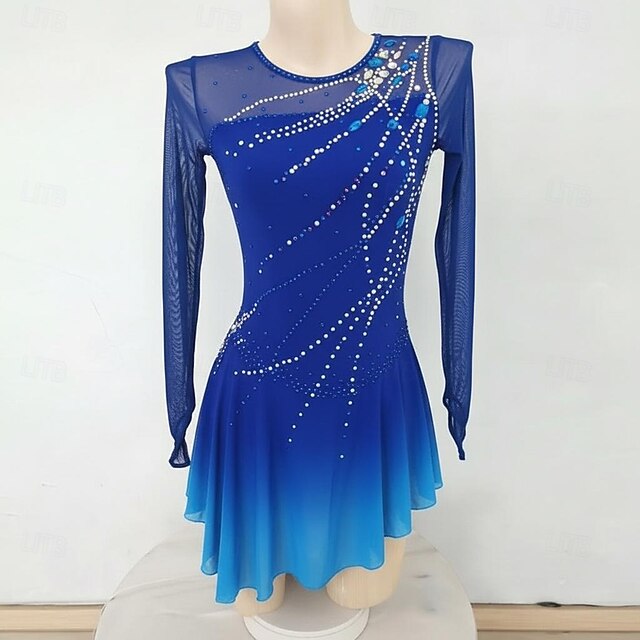 Figure Skating Dress Women's Ice Skating Dress Blue+Light Blue ...