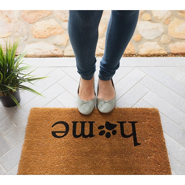 Cute Dog Paw Print Welcome Doormat Indoor Outdoor Non Slip Entryway Rug ...