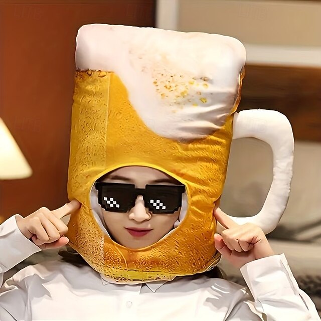 1Pcs Plush Beer Mug Hat - A Fun Christmas Party Accessory, Soft Costume ...