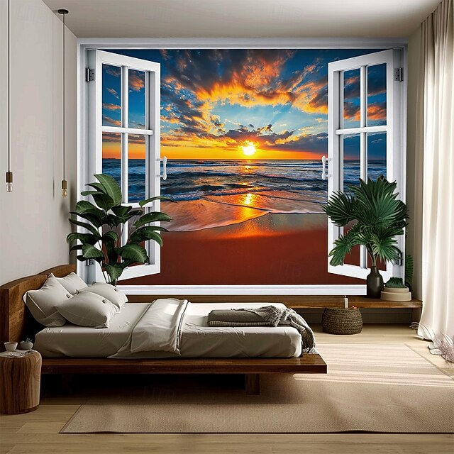 Tapestry Banners Blanket Window 3D Bedroom Living Room Dorm Teens Room ...