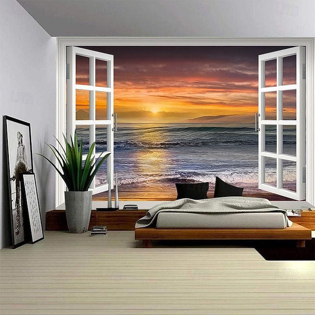 Tapestry Banners Blanket Window 3D Bedroom Living Room Dorm Teens Room ...