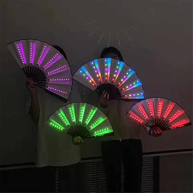 10 Inch Luminous Fan, Luminous And Colorful, Foldable Fan, Bar ...