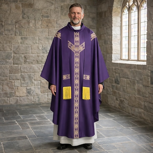 Medieval Renaissance Cloak Priest Fancy Dress Unisex Religious ...